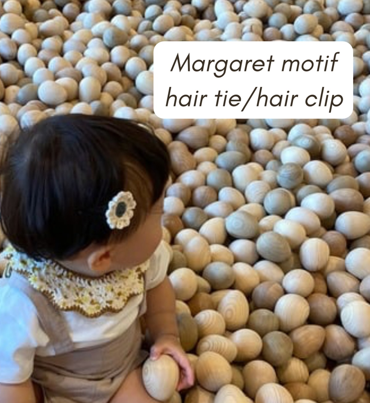 【PDF】Margaret Flower Motif hair tie/hair clip | momo knits