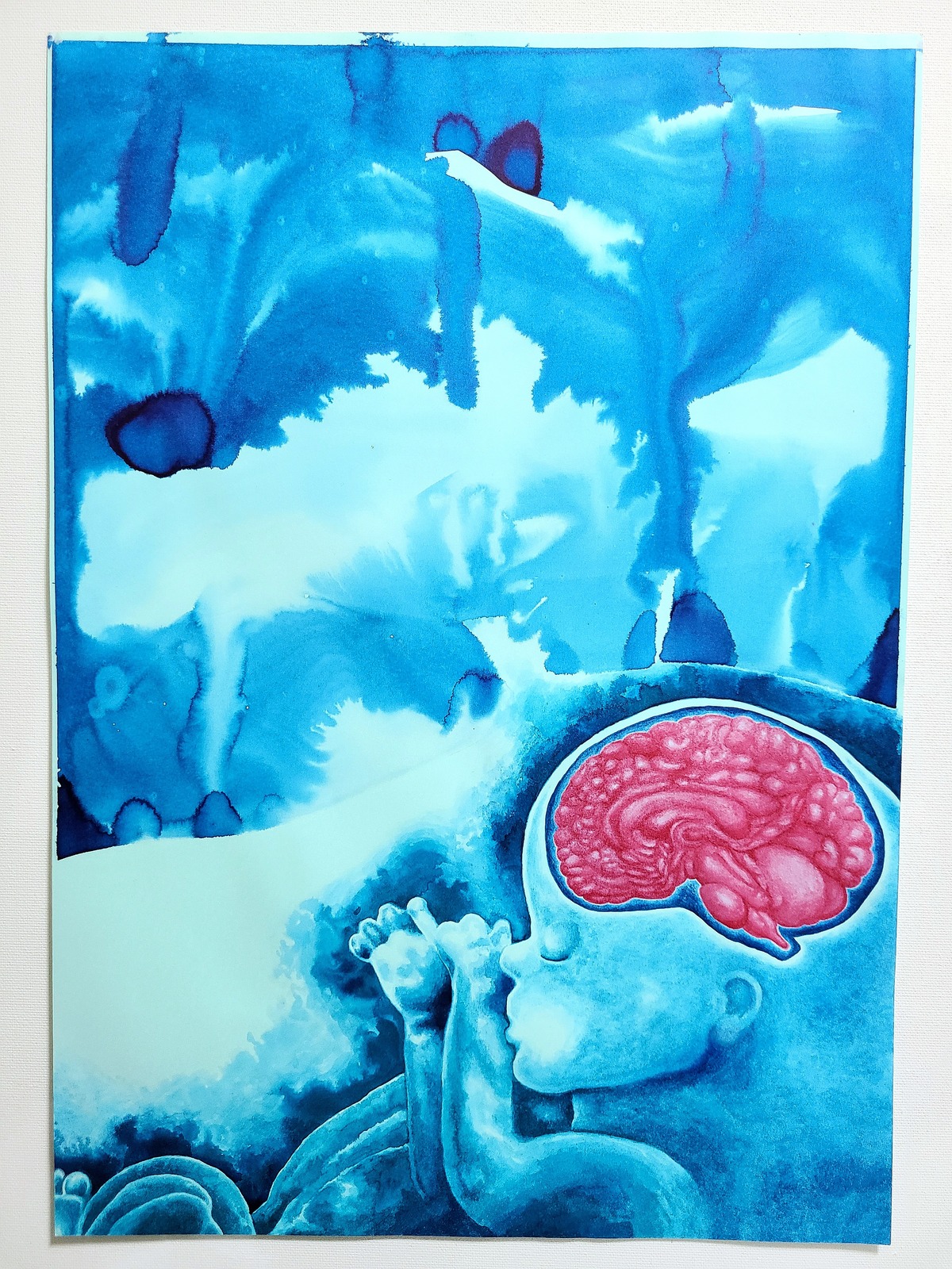 Blue baby （原画） | おかだしげひろのオンラインショップ