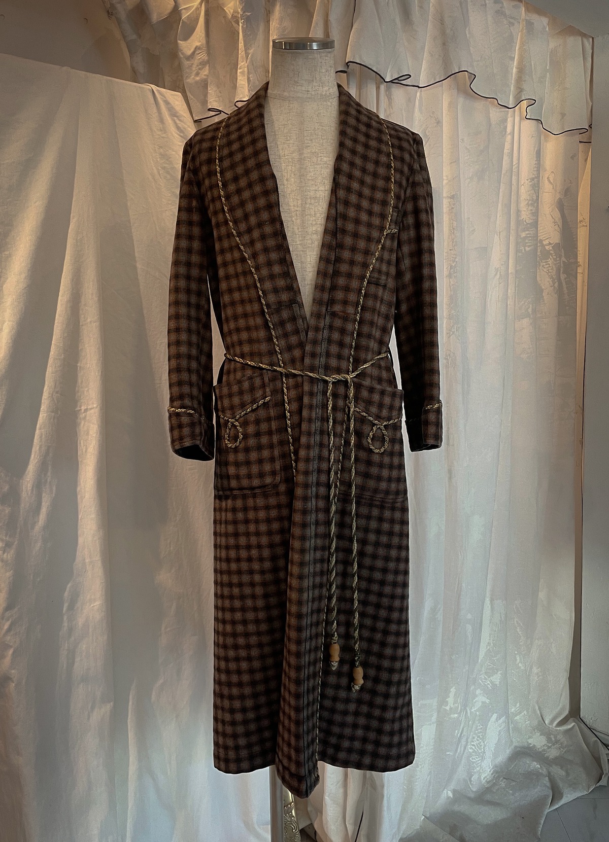50s Brown Checked Gown | Queens