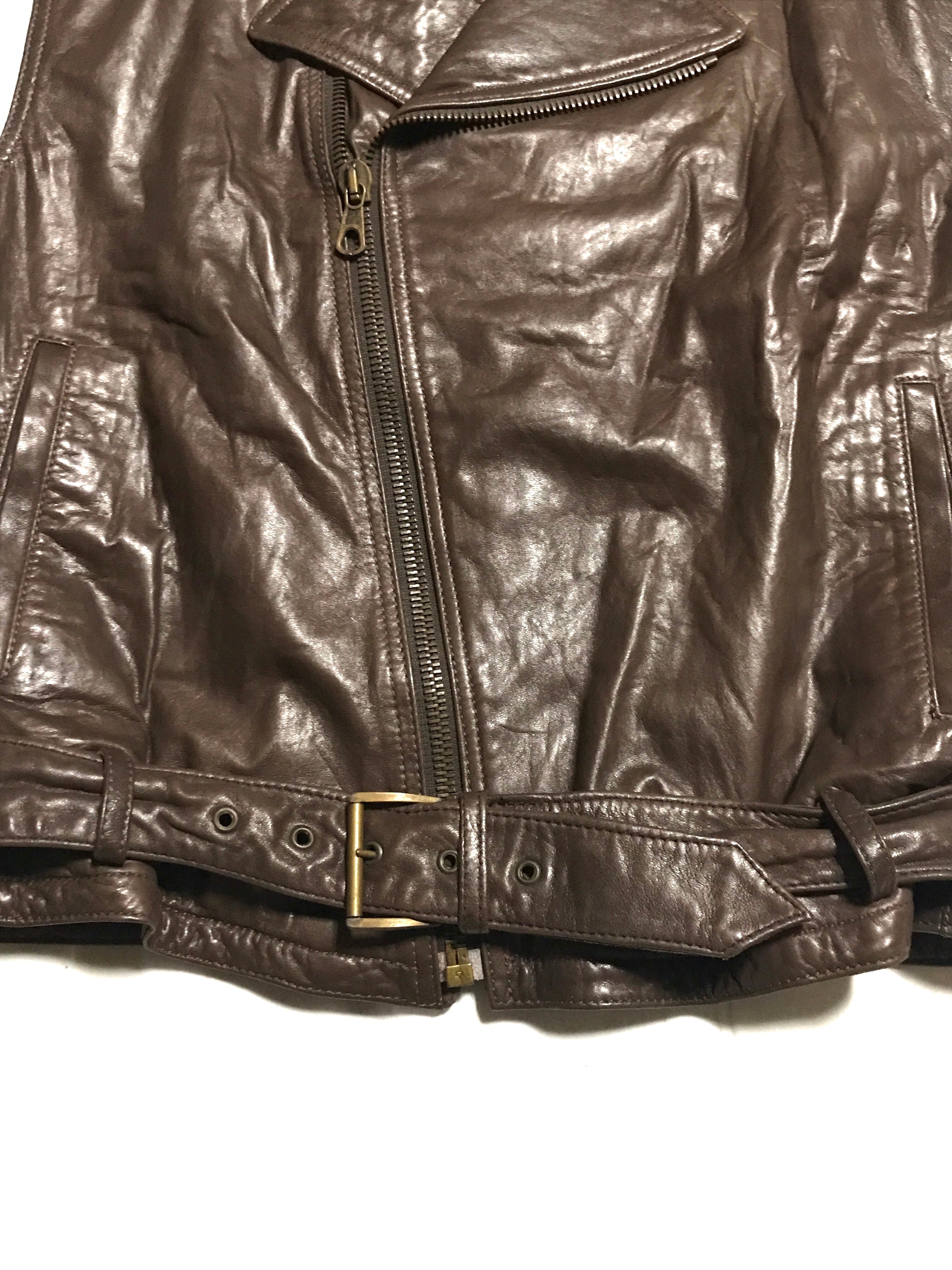 ITALY VINTAGE “SICONS” Brown Leather No_Sleeve W Riders | ETRAK ITALY VINTAGE “SICONS” Brown Leather No_Sleeve W Riders | ETRAK