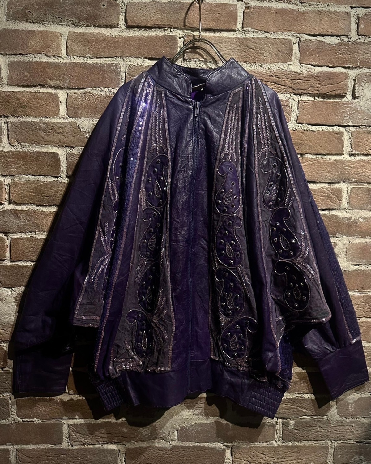 【Caka act3】Beautiful Purple Color Leather Spangle Design Dolman Sleeve ...
