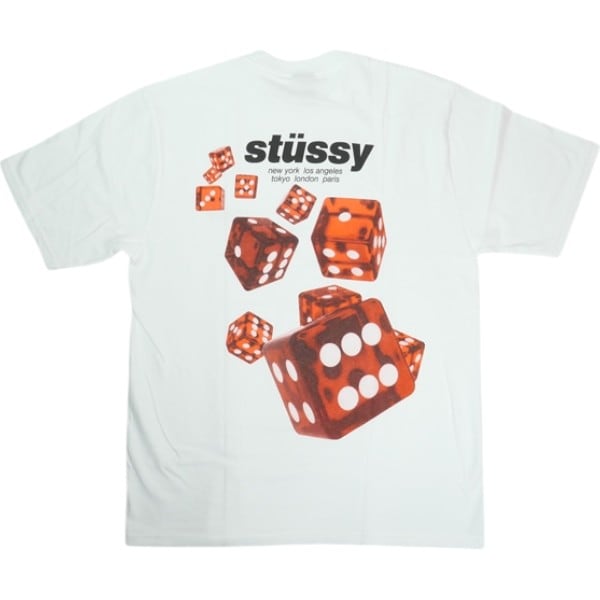 【中古】未使用品 ステューシー STUSSY 美品 25SS Rollers Dice Tee Tシャツ バックプリント ロゴ 半袖 M ホワイト Size【M】 STUSSY ステューシー 25SS ROLLERS TEE WHITE Tシャツ 白