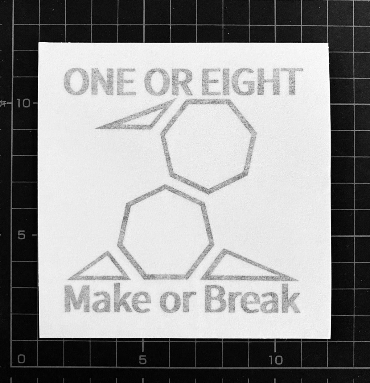 1or8カッティングステッカー ブラック | one_or_eight
