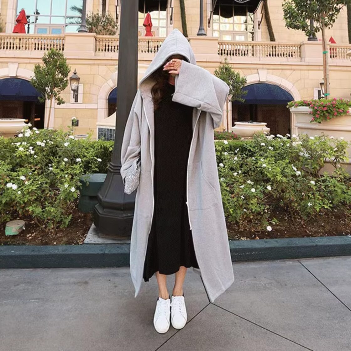 種類8：ブルー/M トップス パーカー ミディアム丈 袖あり 長袖 襟なし