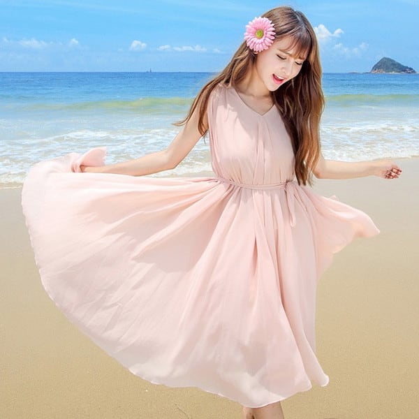 リゾートワンピ ビーチワンピース 夏 リゾートワンピ 海 シフォン