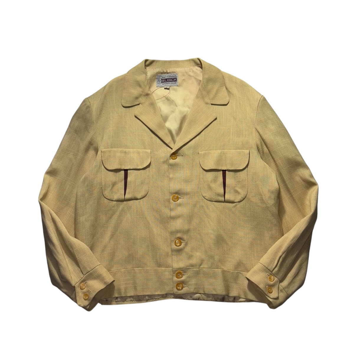 vintage 1950’s 2tone design open collar rockabilly blouson | NOIR ONLINE