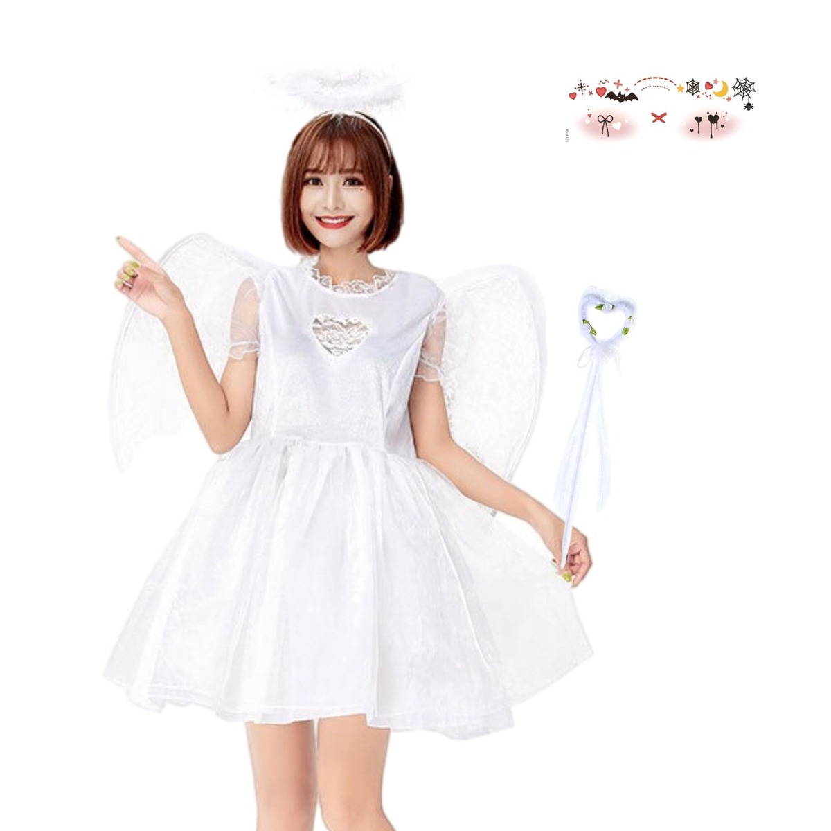 [RemeeHi] ハロウィン コスプレ衣装 天使/悪魔 セット エンジェル デビル ウィッチ 仮装 コスチューム 大人用 女性用 かわいい パーティー イベント | kki2nd