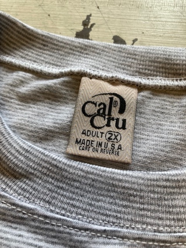 CAL CRU USA MICRO BORDER TEE size XXL made in usa / カルクルー マイクロボーダーTシャツ ...