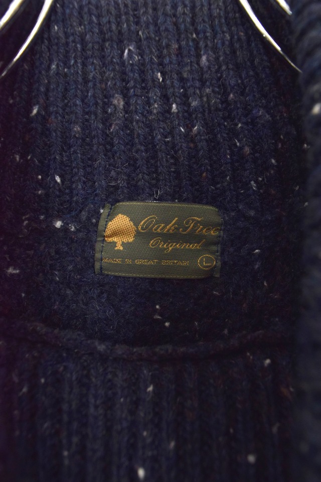 wool x colorful nep turtle neck aran knit / made in great britain ...