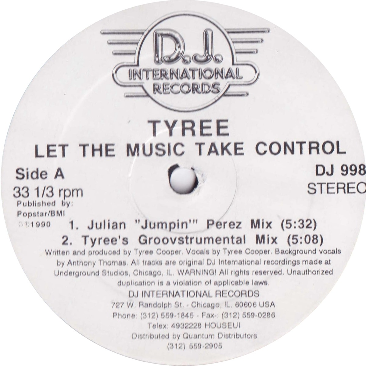Tyree – Let The Music Take Control | First Floor Records / Used House ...