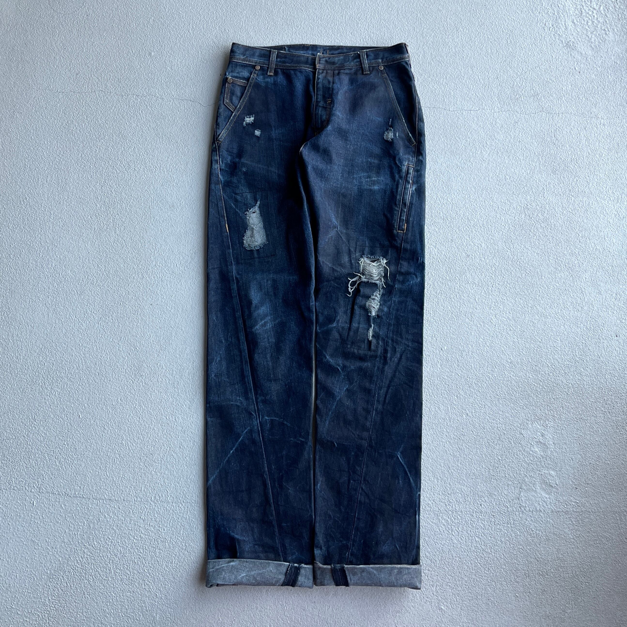 2000s neil barrett repair&clush denim pants | lev.market