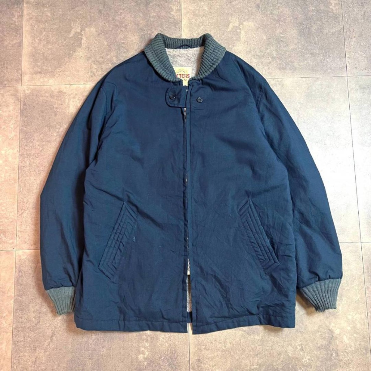 60's～ PETERS Aluminum Talon Zip Pharaoh Style Car Coat In Navy 40 M ...