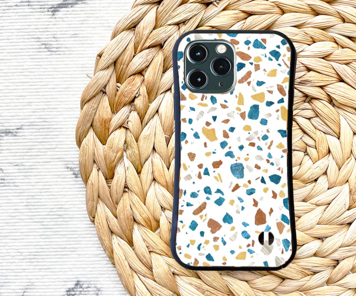 【耐衝撃グリップケース黒】SEA GLASS iPhone スマホケース | Palm House