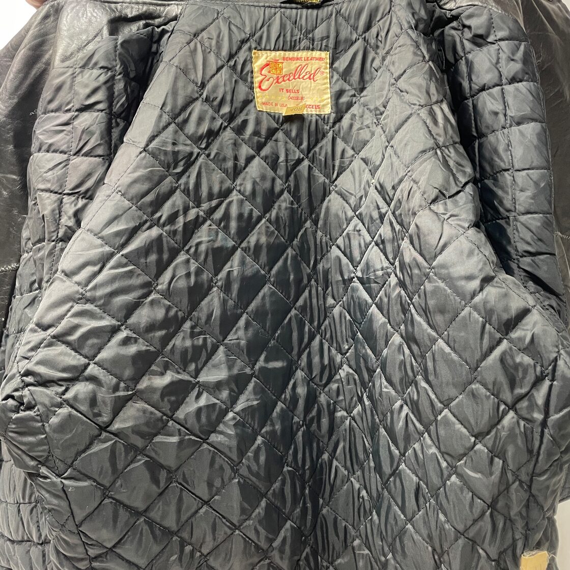 70年代 USA製 EXCELLED アメリカン ダブルライダースジャケット メンズL相当 古着 70s ビンテージ ヴィンテージ ブラック ...