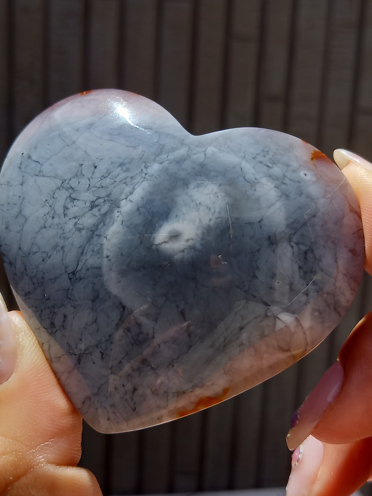 パープルジャスパーハートパーム | HugStones