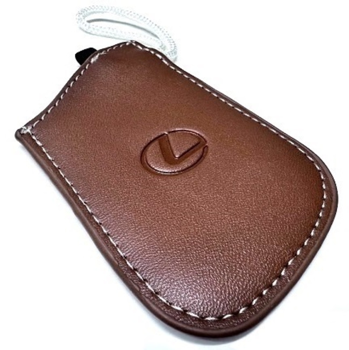 Lexus Smart Access Key Glove (Brown Leather / White Loop / White ...