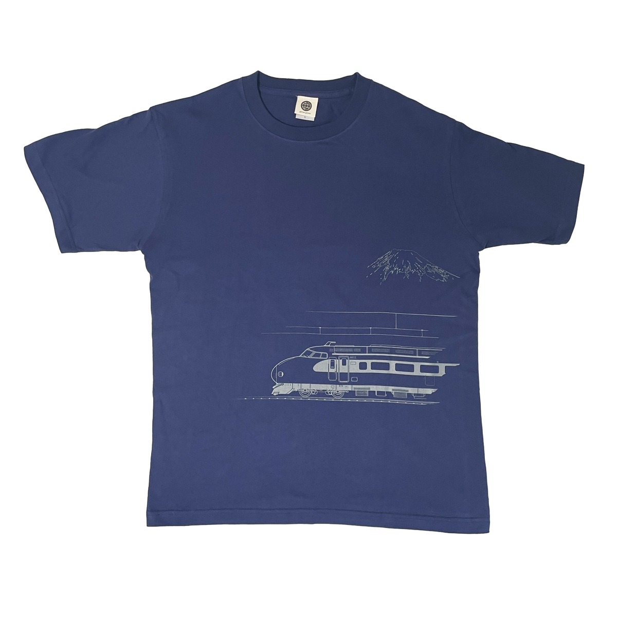 鉄道Tシャツ｜東海道新幹線 0 系大窓タイプ・富士山（ Navy × Gray ） ネイビー × グレー JR東海承認済 鉄道グッズ ...