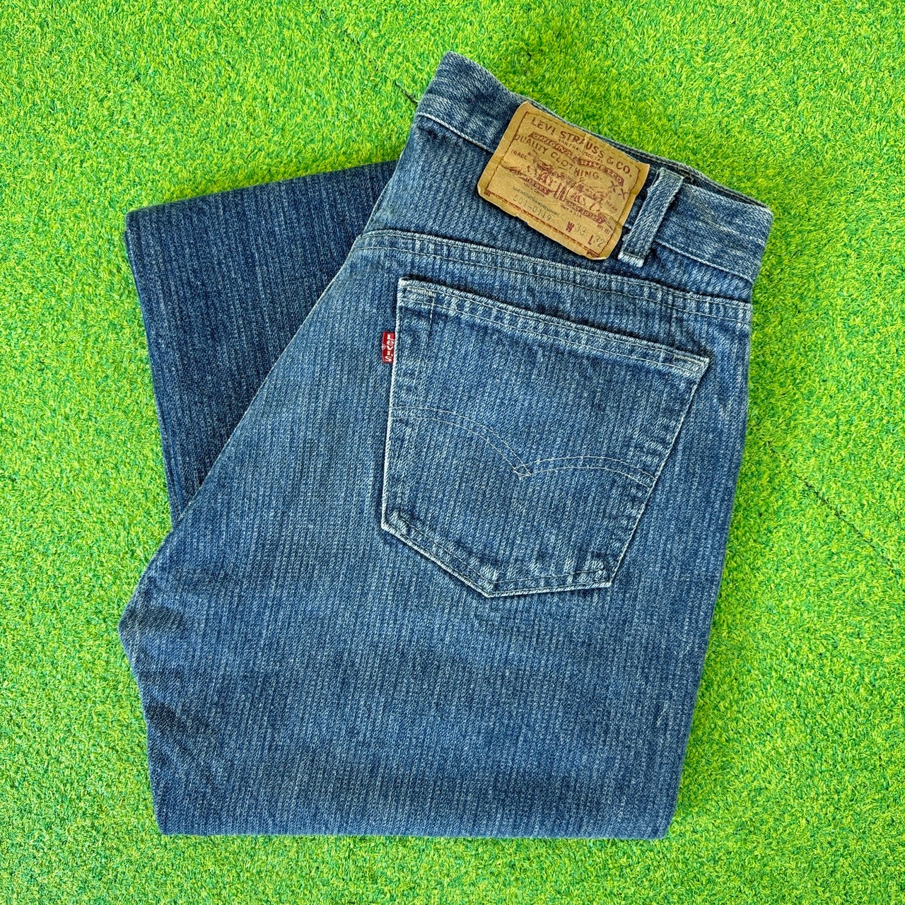80'S LEVI'S 501-0119 BLUE STRIPED JEANS 内股シングル（GOOD CONDITION） | VIWONE