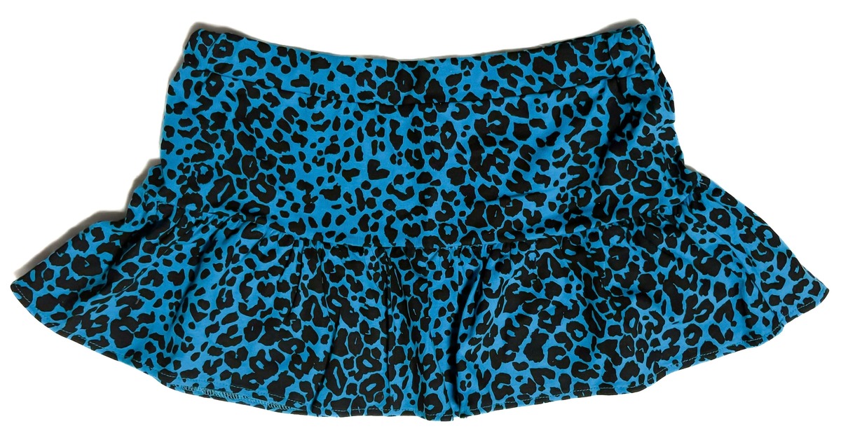 blue leopard mini skirt | hyper heaven
