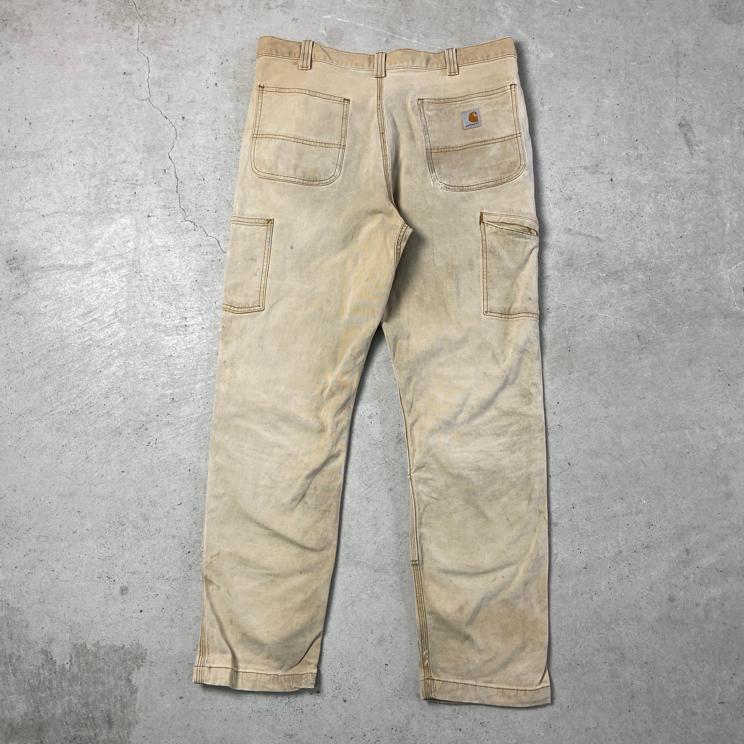 Carhartt カーハート 102802 relaxed fit ダブルニー ペインターパンツ メンズW36 古着 ワークパンツ キャメル ...