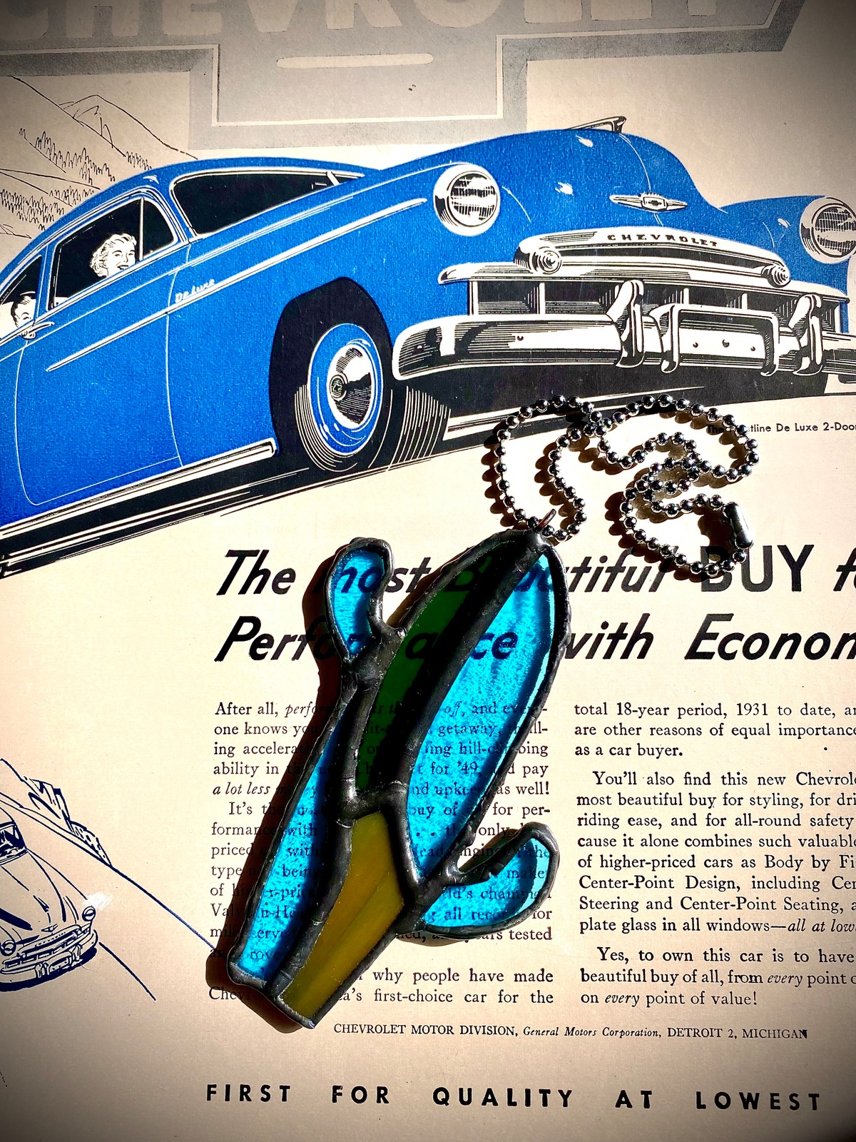 サボテン ステンドグラス サンキャッチャー Clear Blue M size | Heimer’s