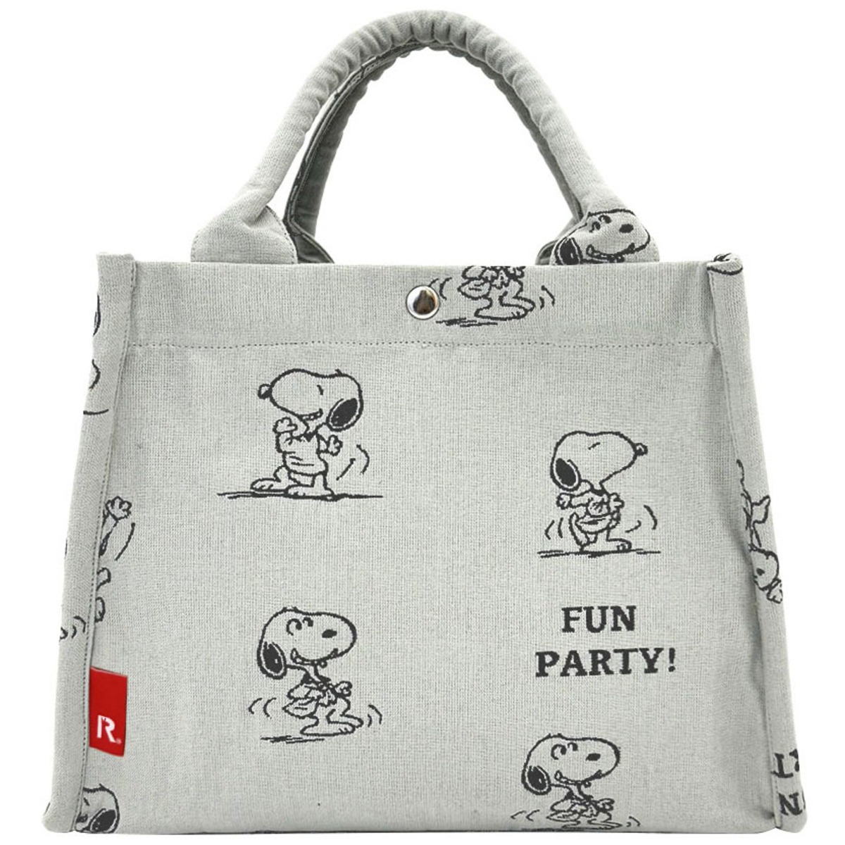 2024新作 スヌーピーバッグ ROOTOTE DELI PEANUTS 8588 ルートート IP.デリ.ジャガード.ピーナッツ-8P グレー | CDF