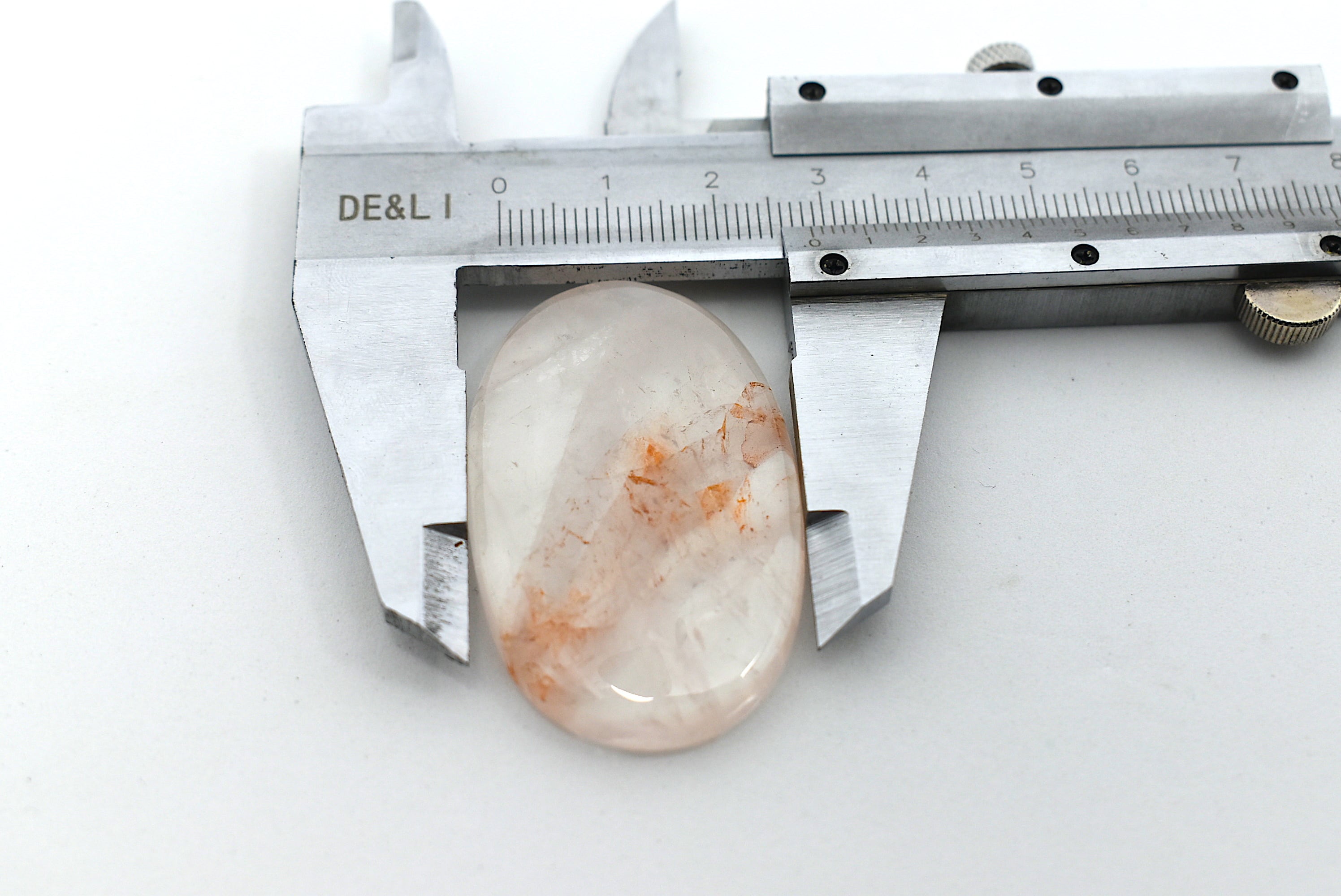 水晶にオレンジの模様☆オパールカルセドニー ルース カポジョン 水晶にオレンジの模様☆オパールカルセドニー ルース カポジョン
