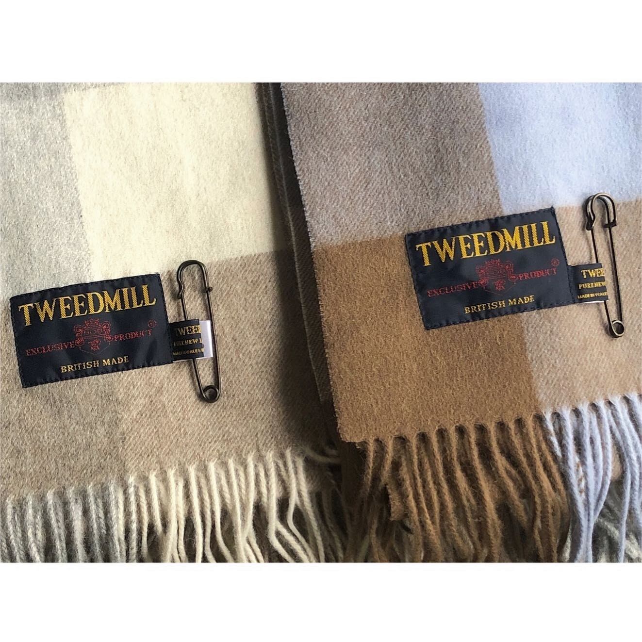 TWEEDMILL(ツイードミル) Lambswool Stole Tartan Squere Block Check | AUTHENTIC ...