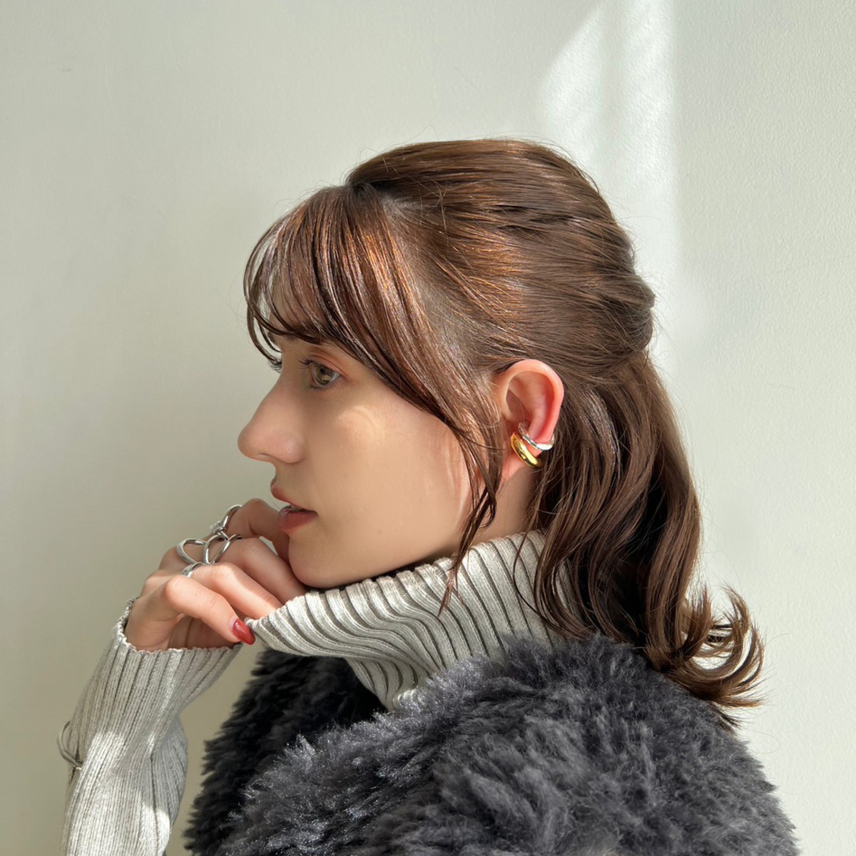 24KGPシンプルイヤーカフ | Danae∴