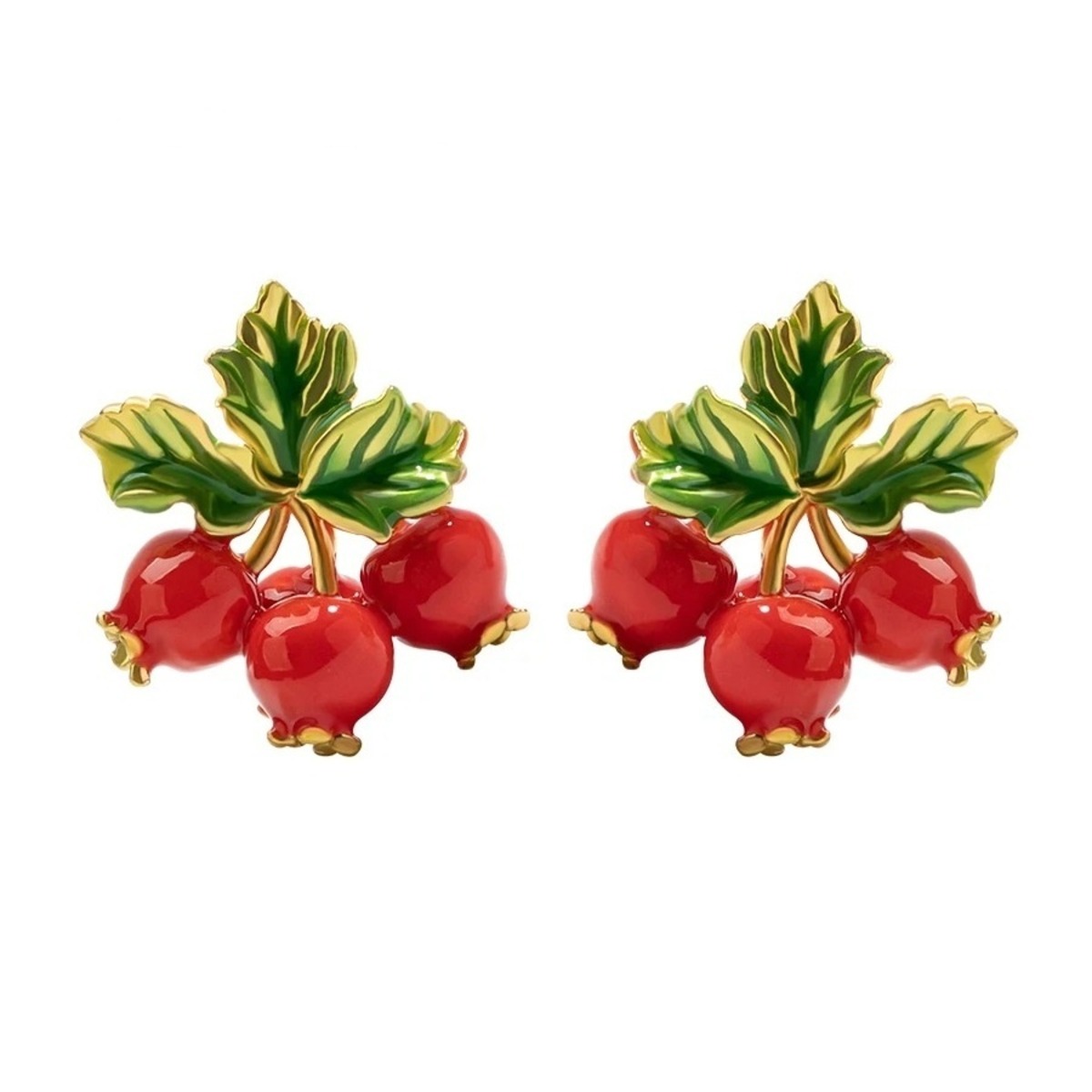 Hawthorn Fruit & Leaf Pierce / サンザシ フルーツ & リーフ ピアス | POCHIC.