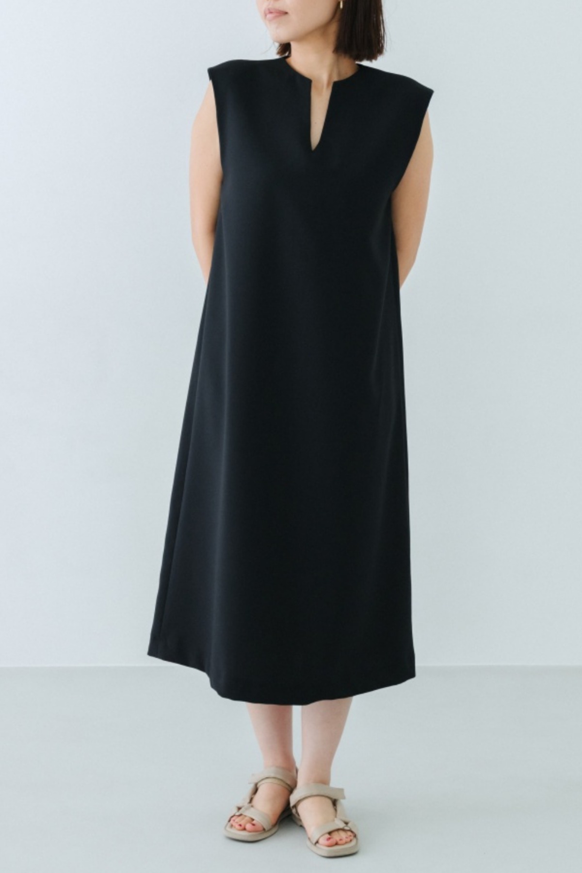 キーネックのフレンチジャンパースカート【印刷型紙】 | yocchi