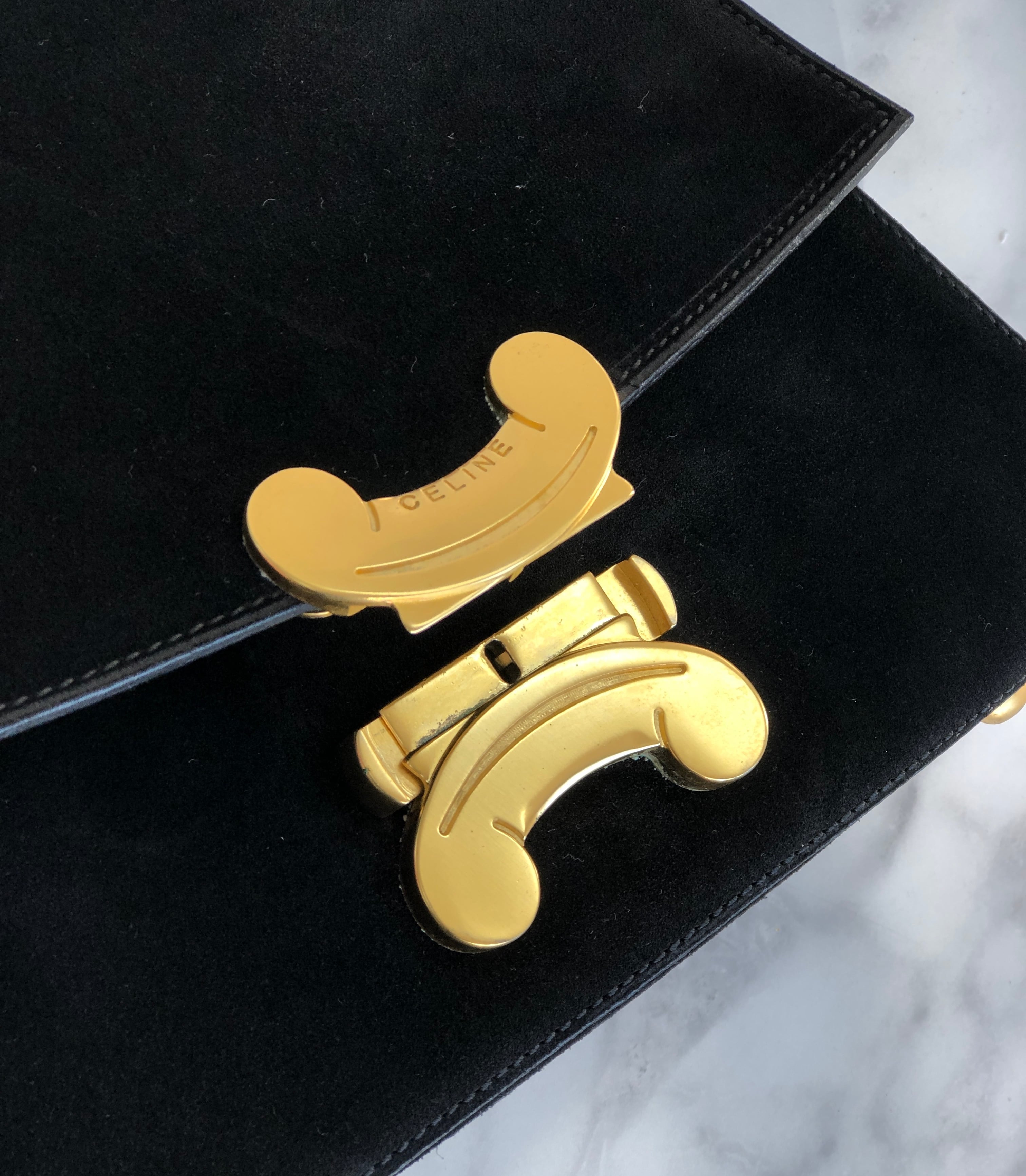 CELINE セリーヌ トリオンフ フロントロック スエード 2WAY CELINE セリーヌ トリオンフ フロントロック スエード 2WAY