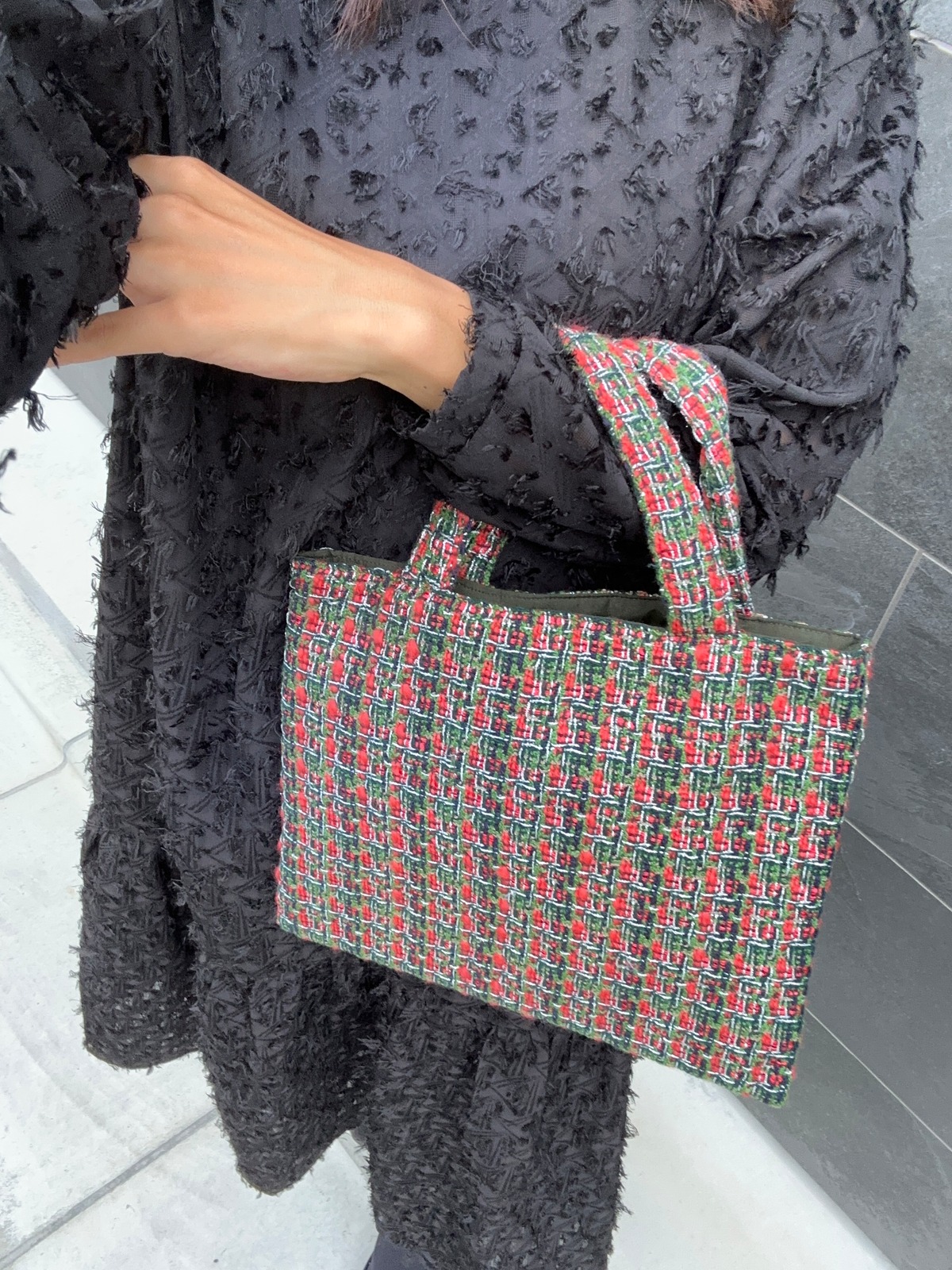 Red&Green ツイードバッグミニ | Charlotte