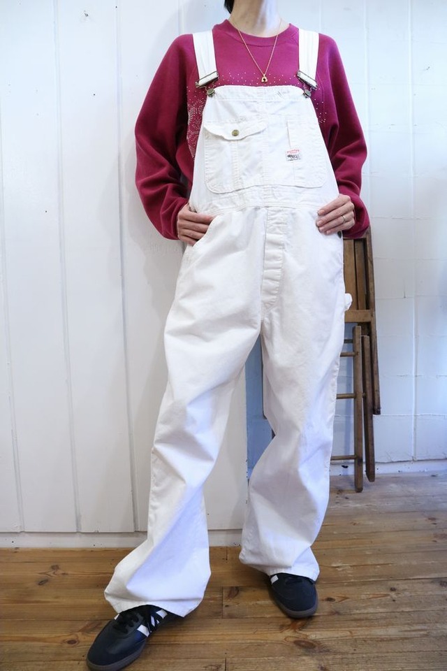 90s ”POINTER BRAND” white overall [l-38] | Fizzvintage