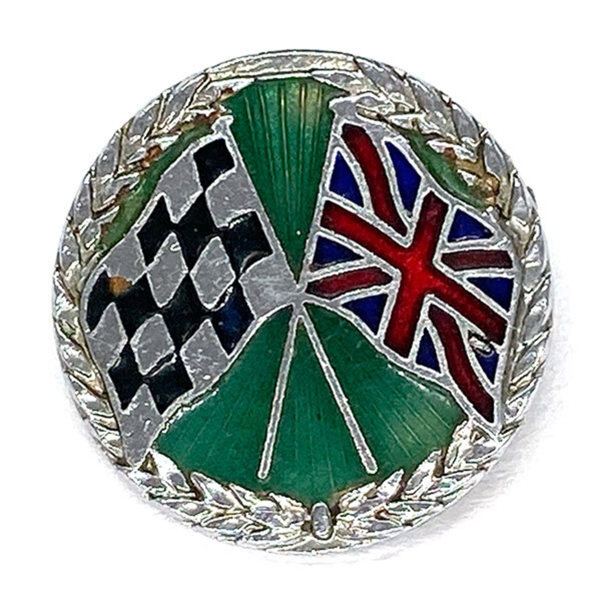 チェッカーフラッグ/ユニオンジャック ビンテージ ピンバッジ Checker Flag/Union Jack Vintage Pin 旗 ...