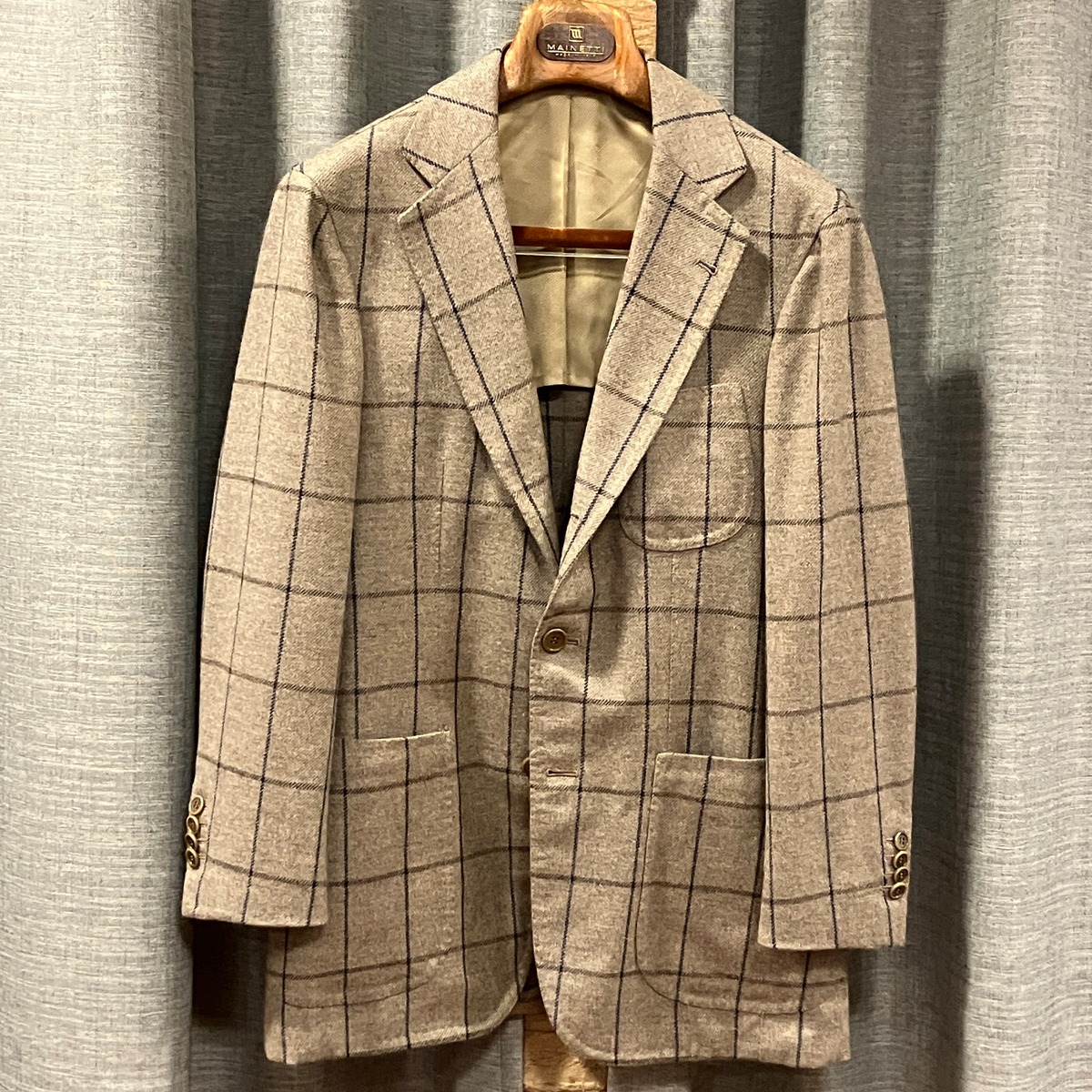 ORAZIO LUCIANO WOOL WINDOW PANE JACKET 44 | safarionline