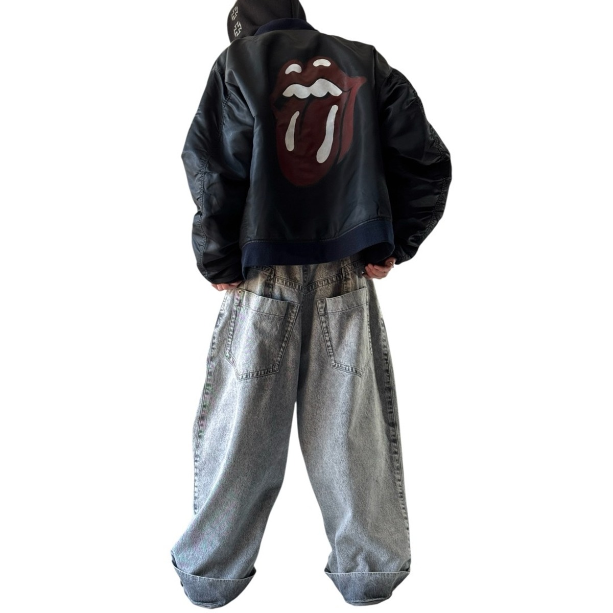 ♾90's BROCKUM♾ ©️1994 "The Rolling Stones" original design MA-1 bomber ...