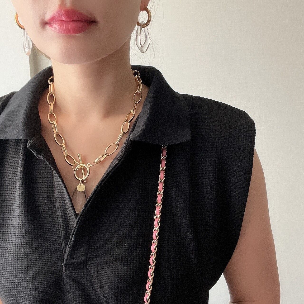 transparent charm necklace | eclacoco