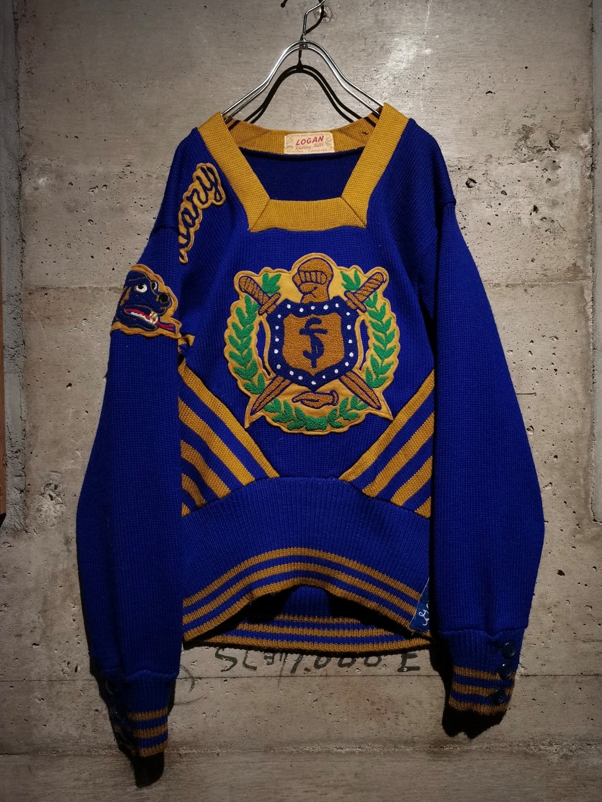 【Caka】"LOGAN" 50's Special Patch Design Vintage Lettered Knit | Caka(カカ ...