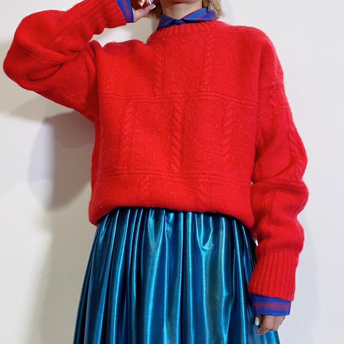 Red wool knit sweater | LEMON