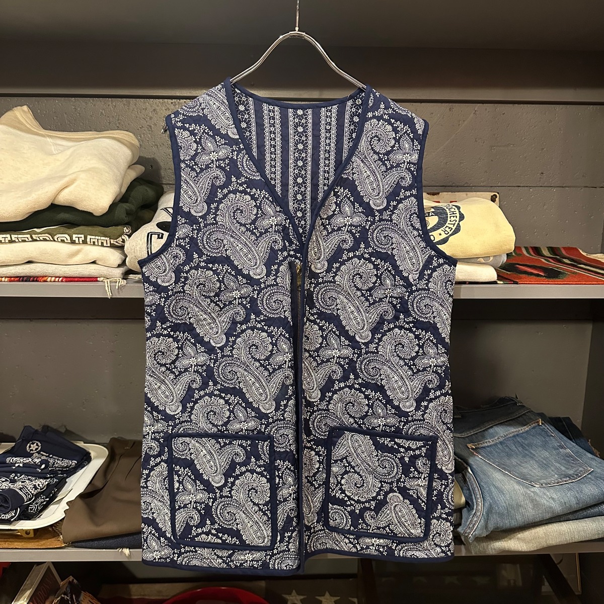 Paisley Pattern Reversible Cotton quilting Vest | VOSTOK