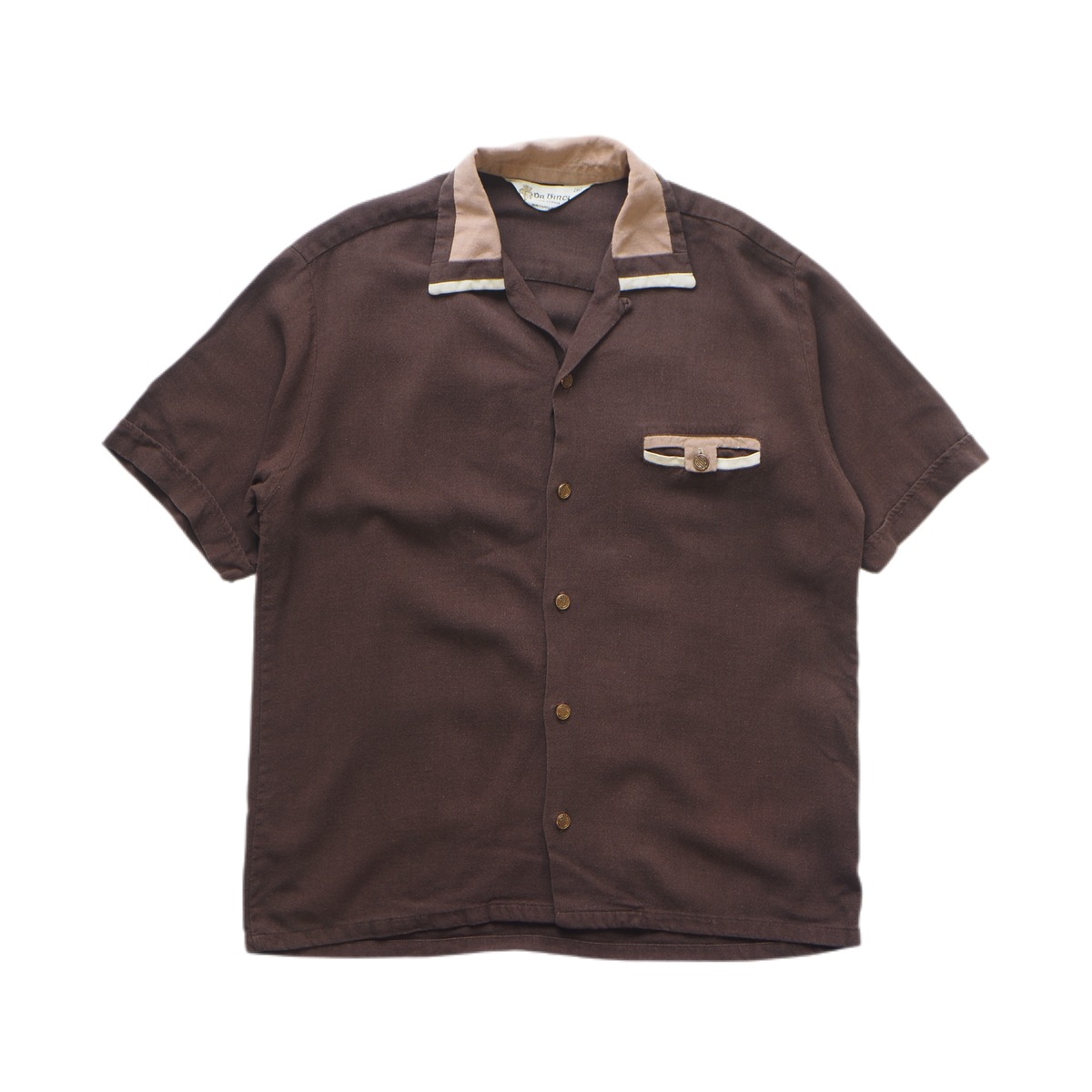 50s~60s Da Vinci California Color Block Rayon Shirt 【M】 | GRAB USED CLOTHING