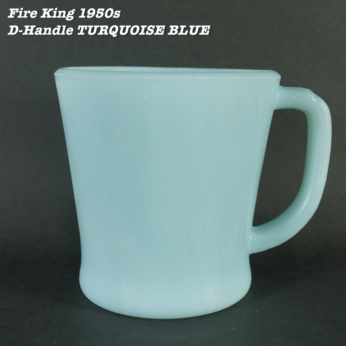 Fire King TURQUOISE BLUE D-Handle Mug Cup ④ | Loki Vintage&Used