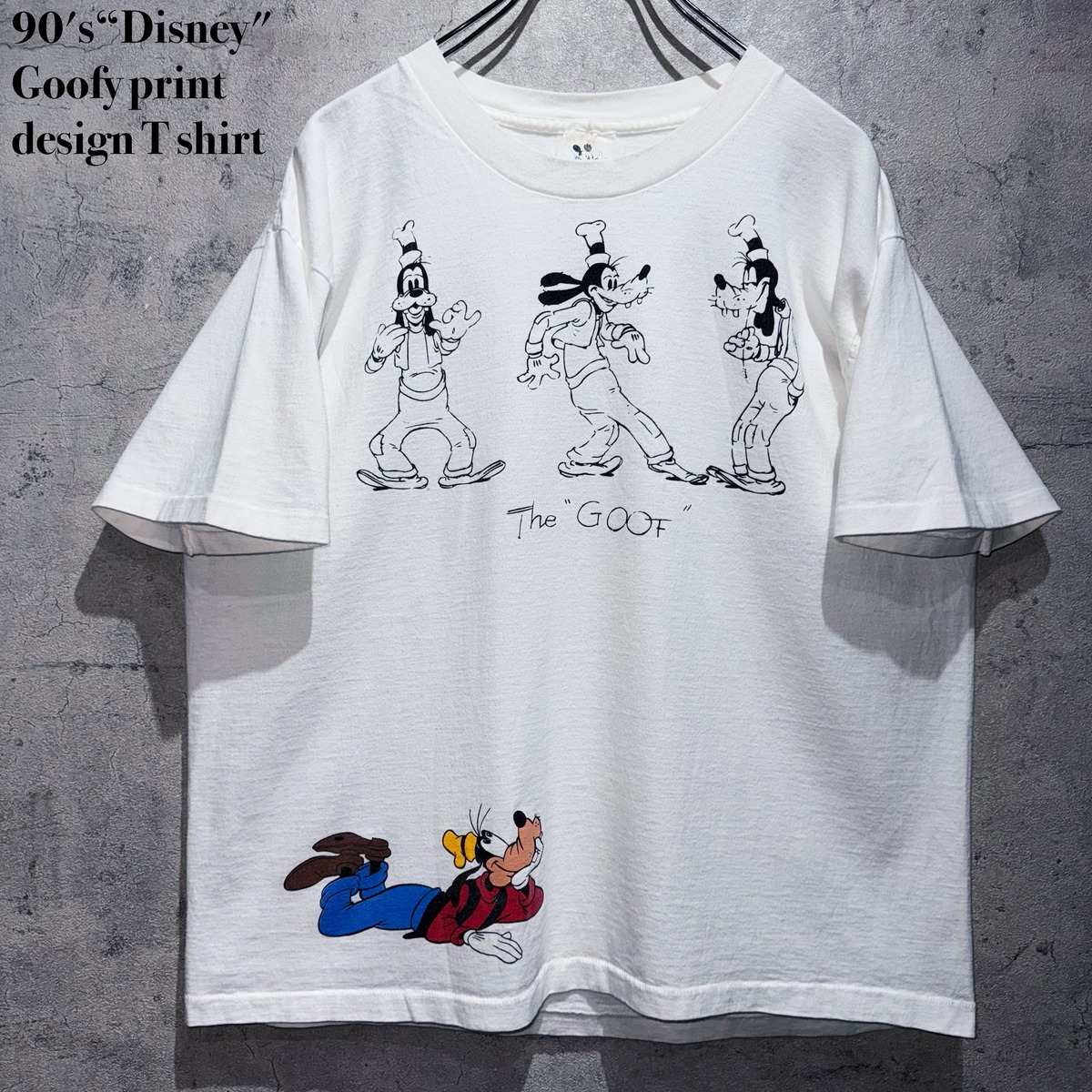 90's“Disney"Goofy print design T shirt | ayne