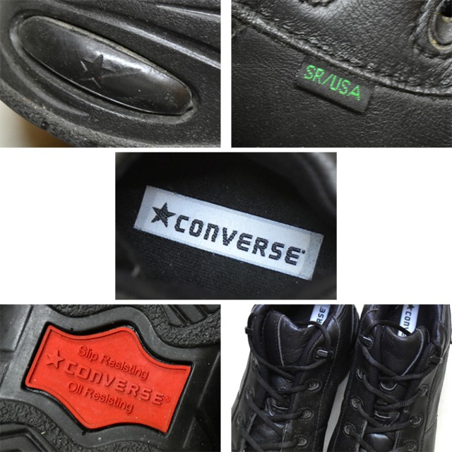 1点物 USA製コンバース黒ポストマンシューズ革靴レザースニーカーブーツ古着メンズ28.5レディースOKアメカジ90sストリート/スポーツ ...