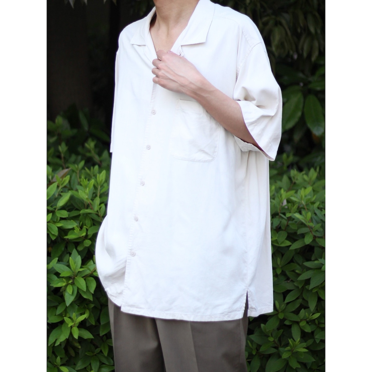 【CUBA】S/S PRONTO UOMO 100% silk box shirt -7369- | cv
