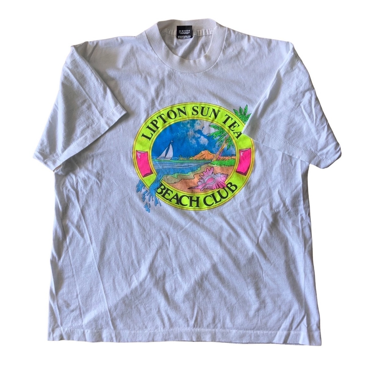 90s LIPTON SUN TEA BEACH CLUB 白Tee 【0401A11】 | 【公式】Thrift Tokyo ...