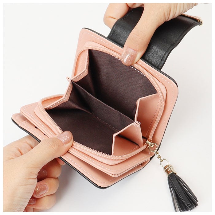 二つ折り財布 レディース ミニ財布 カードケース 軽量 猫柄 ネコ 合成