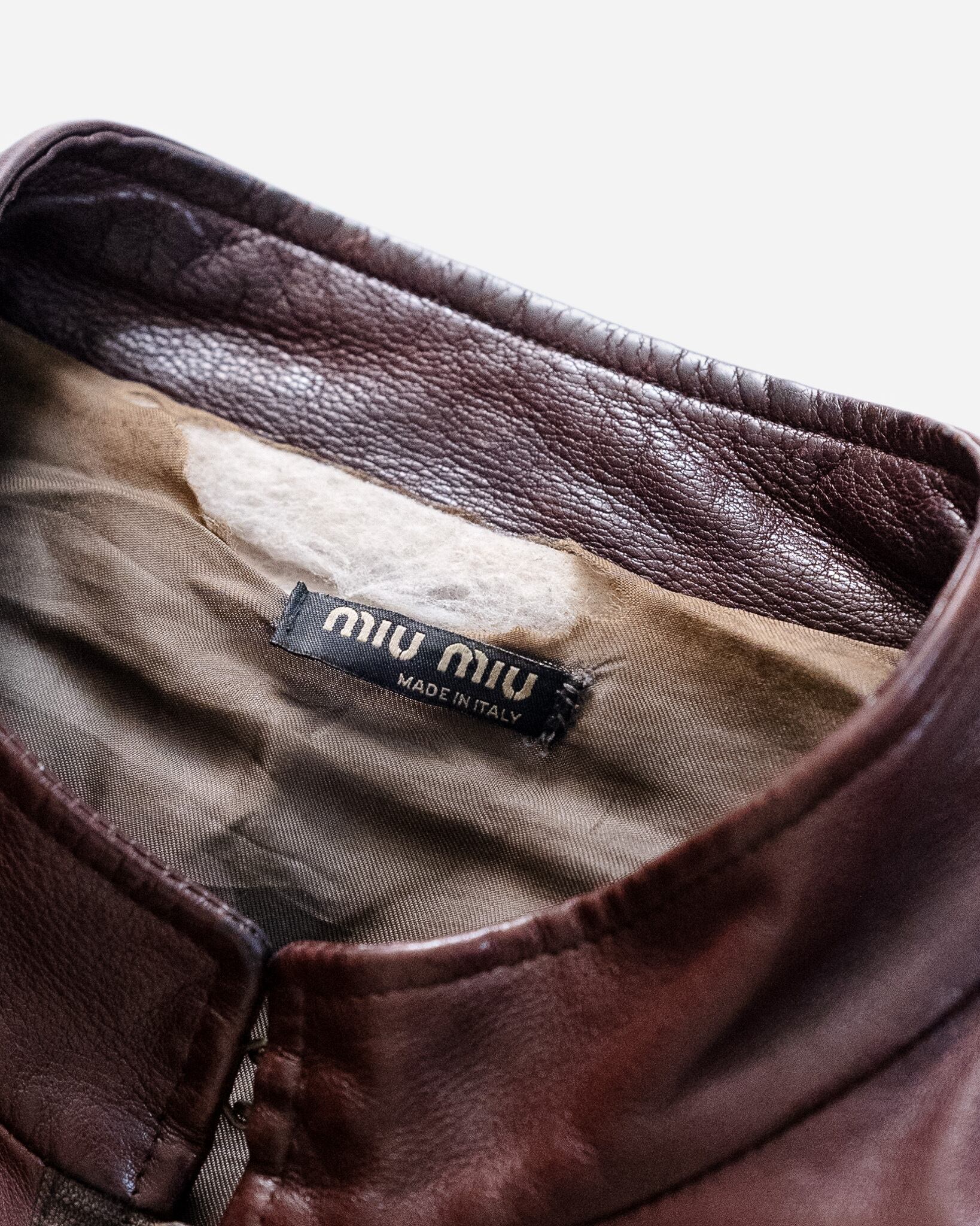 [Early 00’s] "miu miu MEN" Flight Jacket Sampling Cow Leather Blouson ...