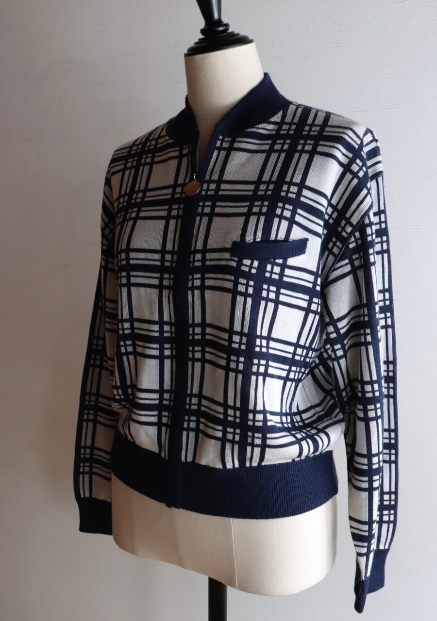 check pattern knit jacket | meguru vintage
